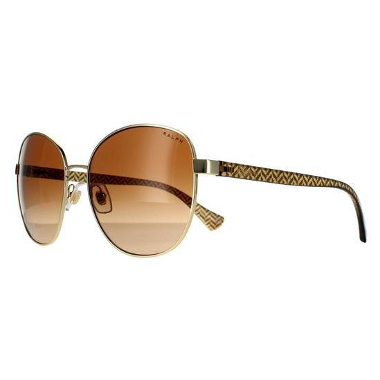 Sunglasses Fashion Shiny Pale Gold Brown Gradient Sunglasses Ralph